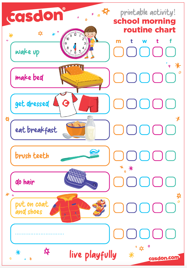 back to school: morning routine chart - Casdon